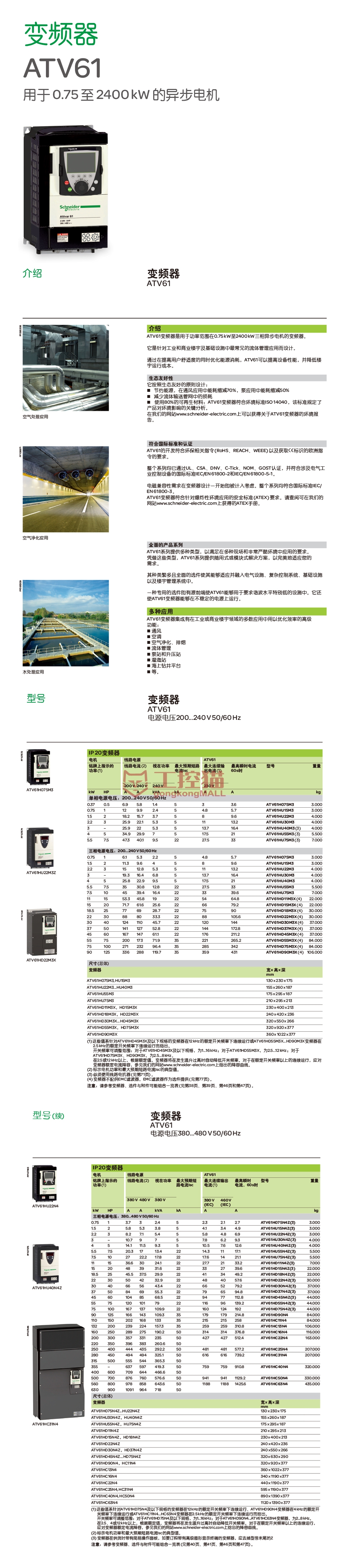 ATV61泵机和通风机变频器-工控猫