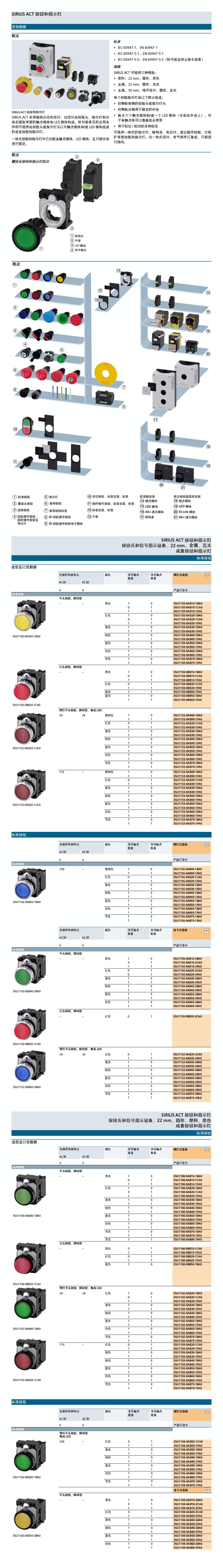 3SU 平头按钮-工控猫